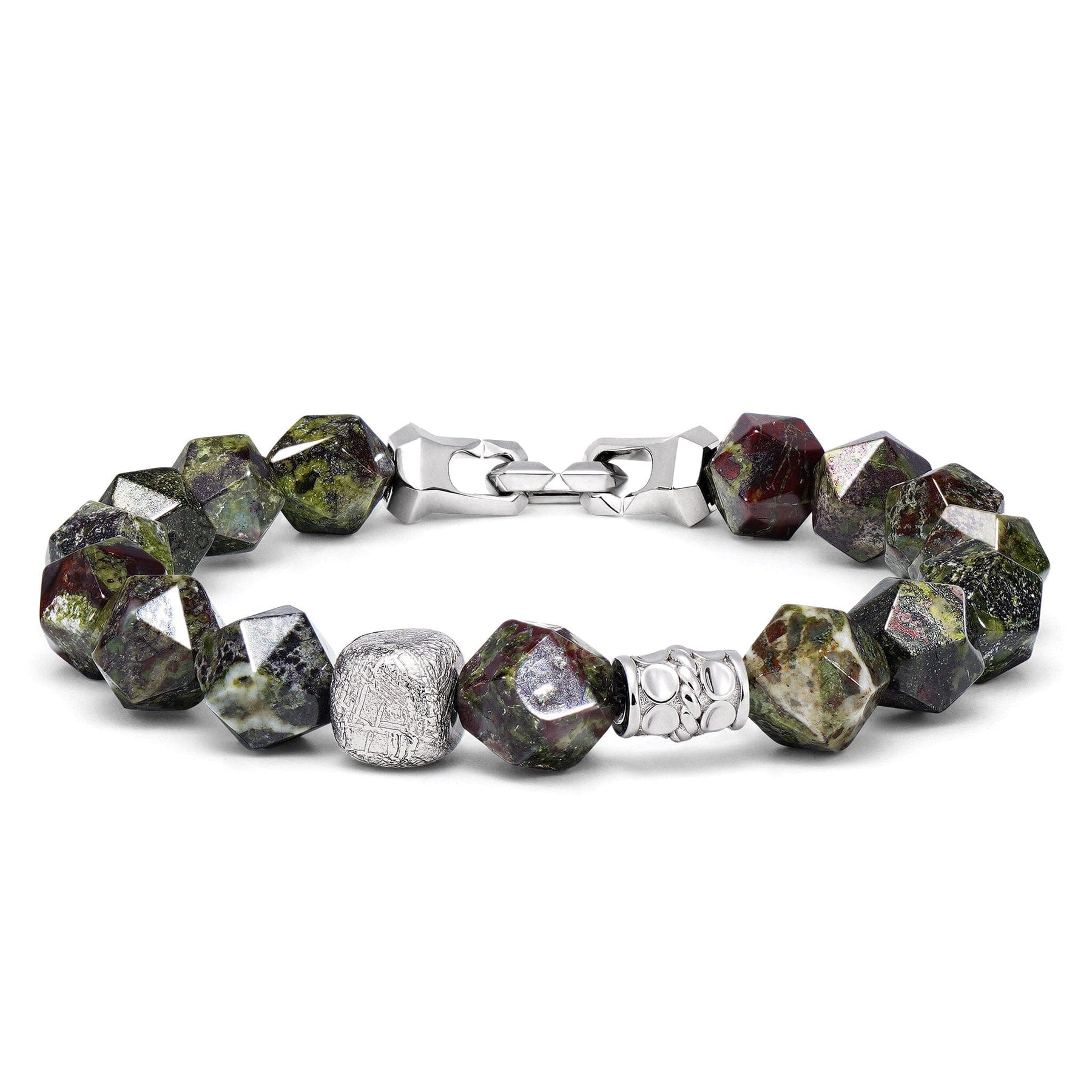 Golden Obsidian & Swedish Meteorite Bracelet with Saturn Ring for Men ...