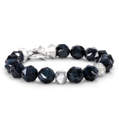 Meteorite & Hawk Eye Beaded Stretch Bracelet for Men | AWNL Stockholm