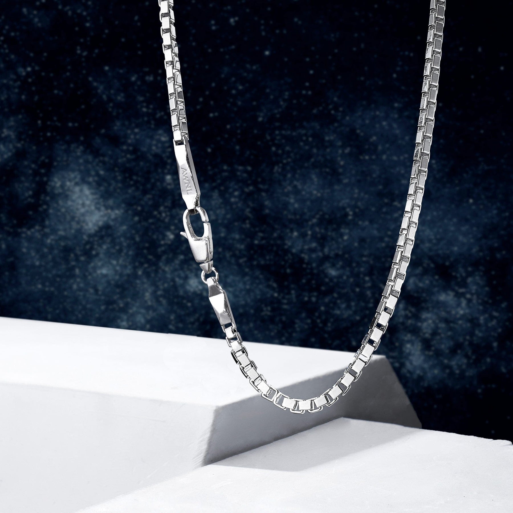 Men's White Gold & Silver Chains - Free International Shipping | AWNL