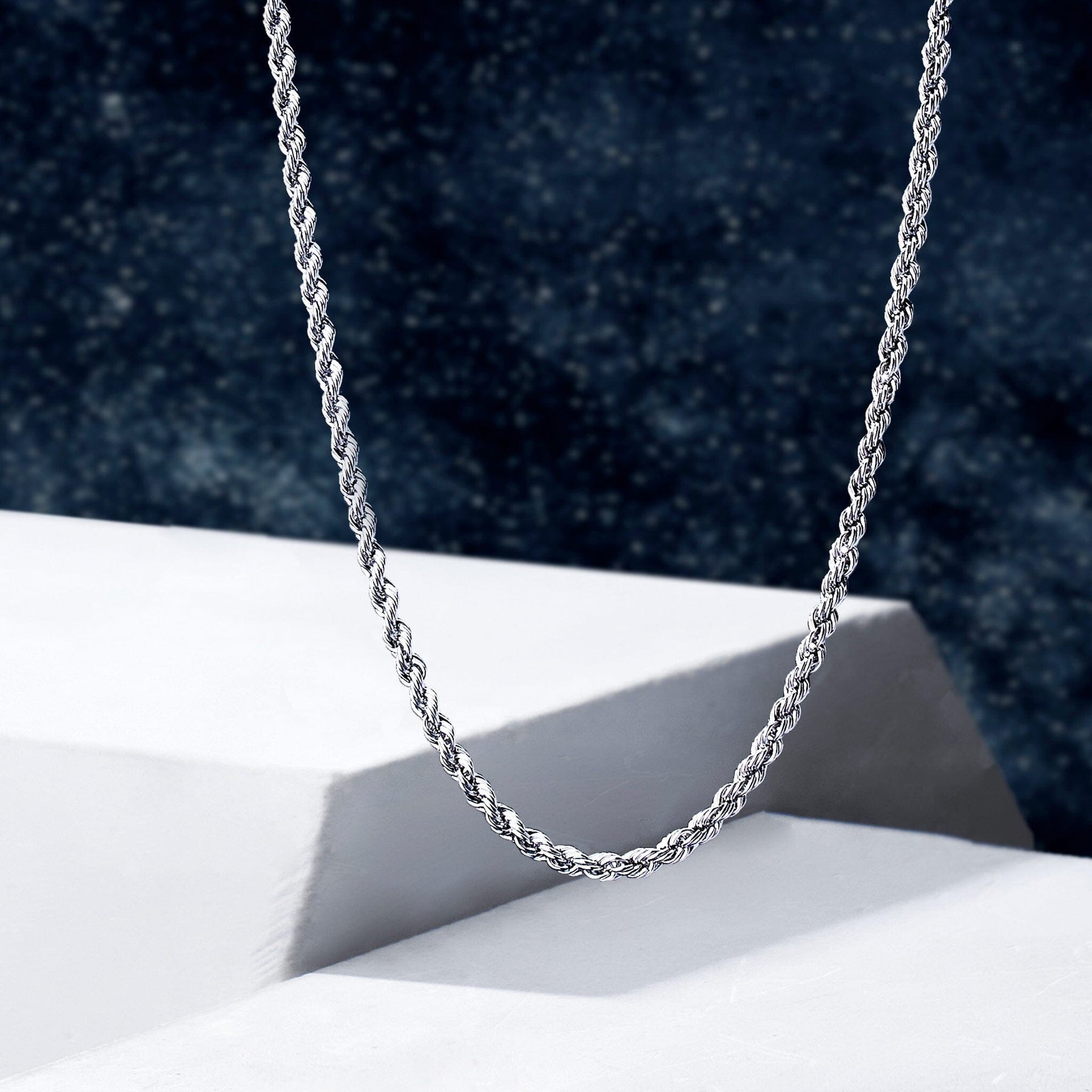 Men's White Gold & Silver Chains - Free International Shipping | AWNL